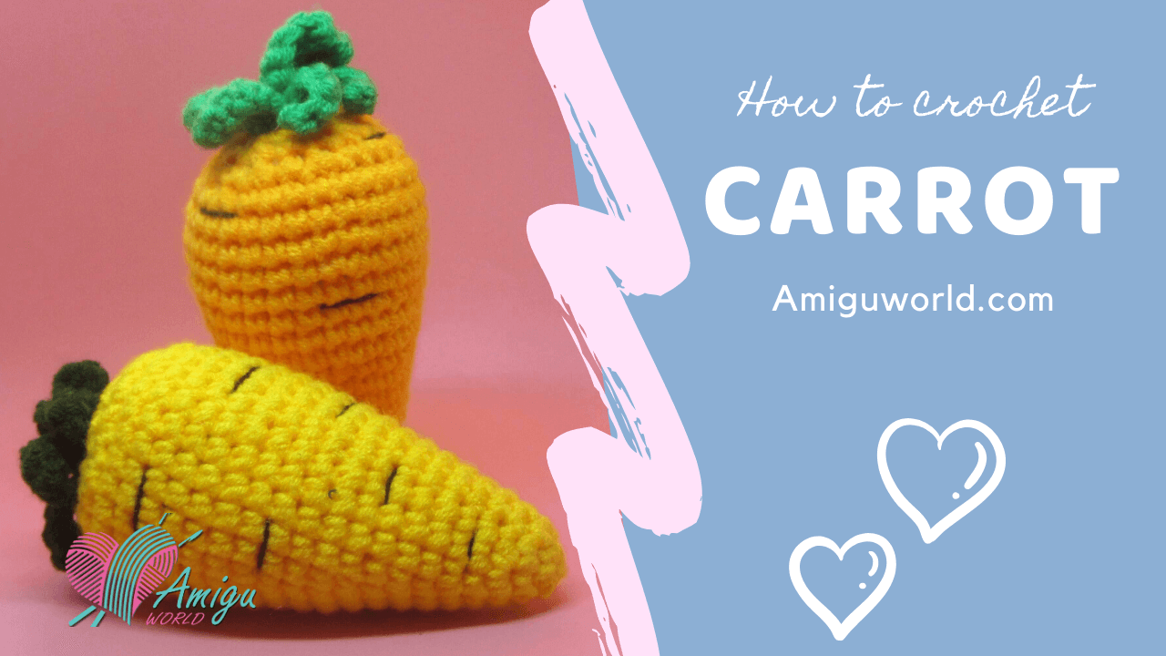 FREE Pattern - How to crochet a carrot amigurumi - Amivui Studio